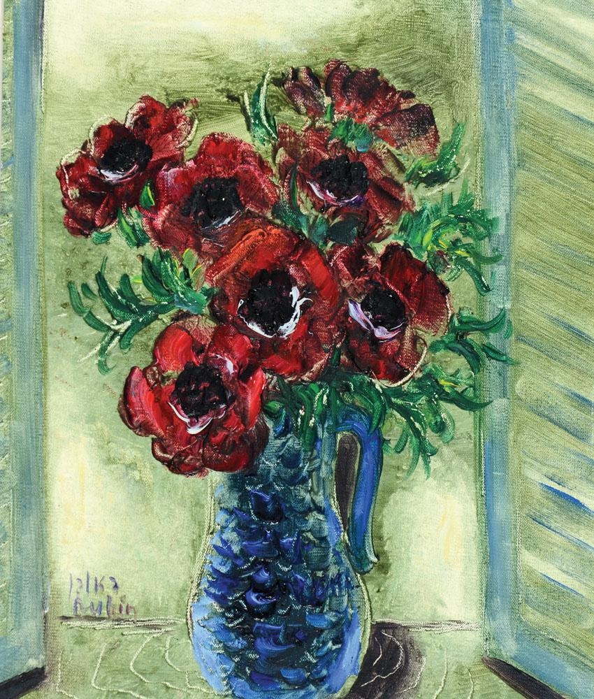 Reuven Rubin | Landscape with Vase of Flowers (1936) | MutualArt