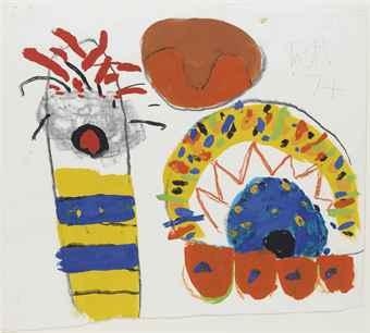 Roger Hilton | Artist and Model (1973) | MutualArt