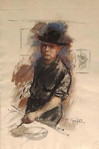 Philipp Robert | Self Portrait with Palette (1945) | Artwork ...