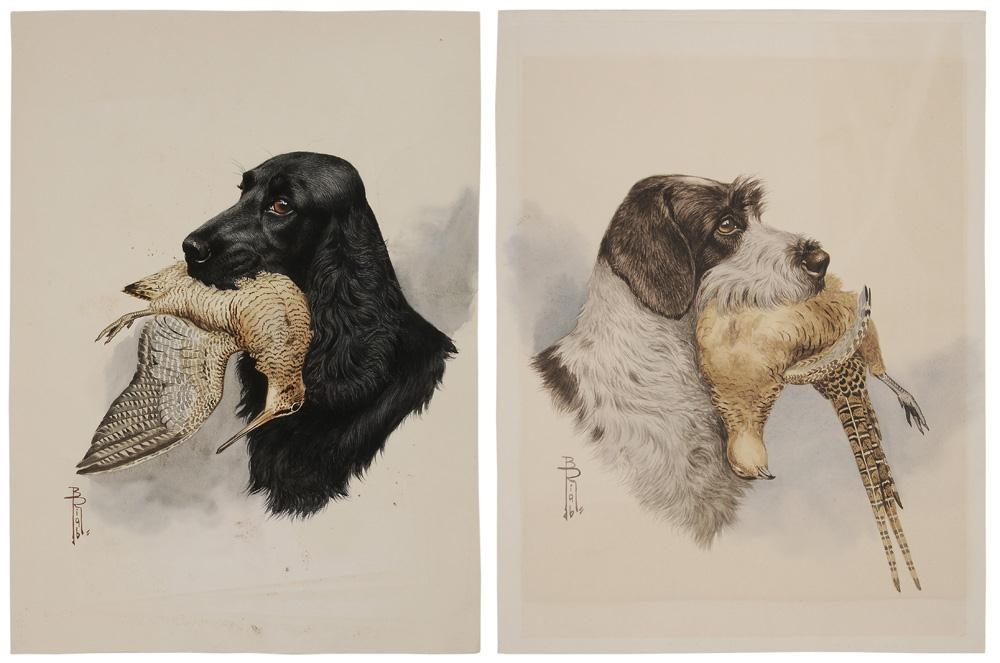 Boris Riab | 2 Works: Wire-haired Pointing Griffon with a Pheasant ...