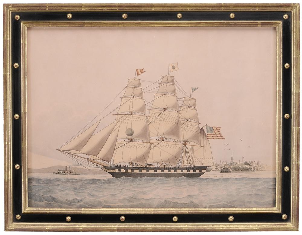 Lucius A. Briggs | Portrait of the Packet Ship Isaac Webb in the Harbor ...