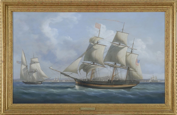 Louis Dodd | Portrait of the ship Alfred of Salem in Boston Harbor ...