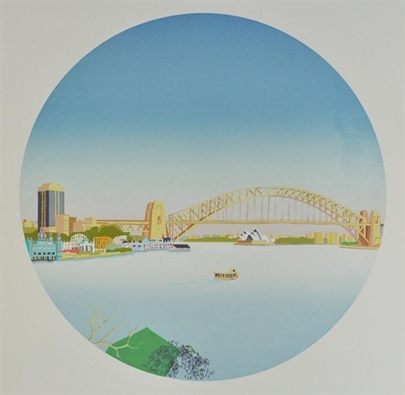 Garry Shead | Evening on Sydney Harbour (1987) | MutualArt