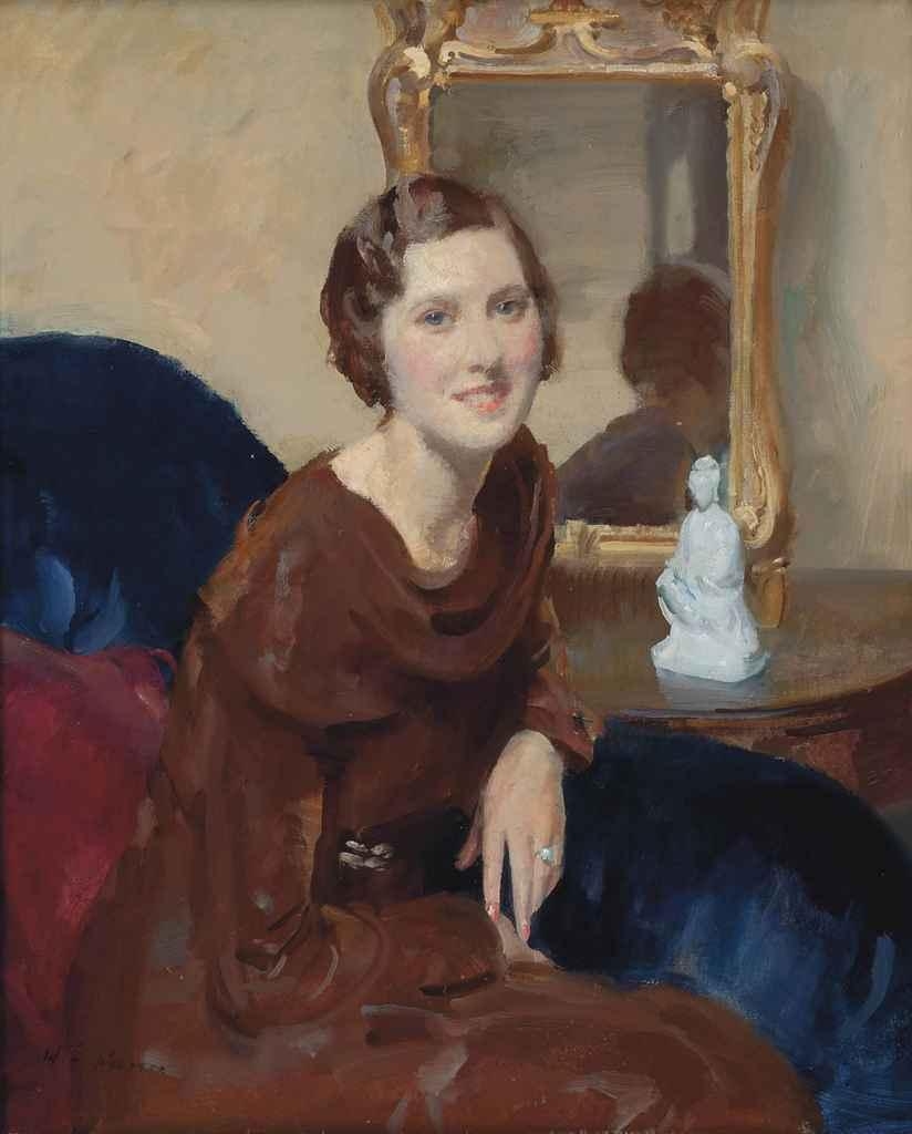 Walter Ernest Webster | Portrait of a lady, seated, three-quarter ...