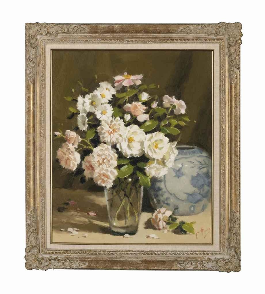 Patricia Moran | Roses and Iris in a jug | MutualArt