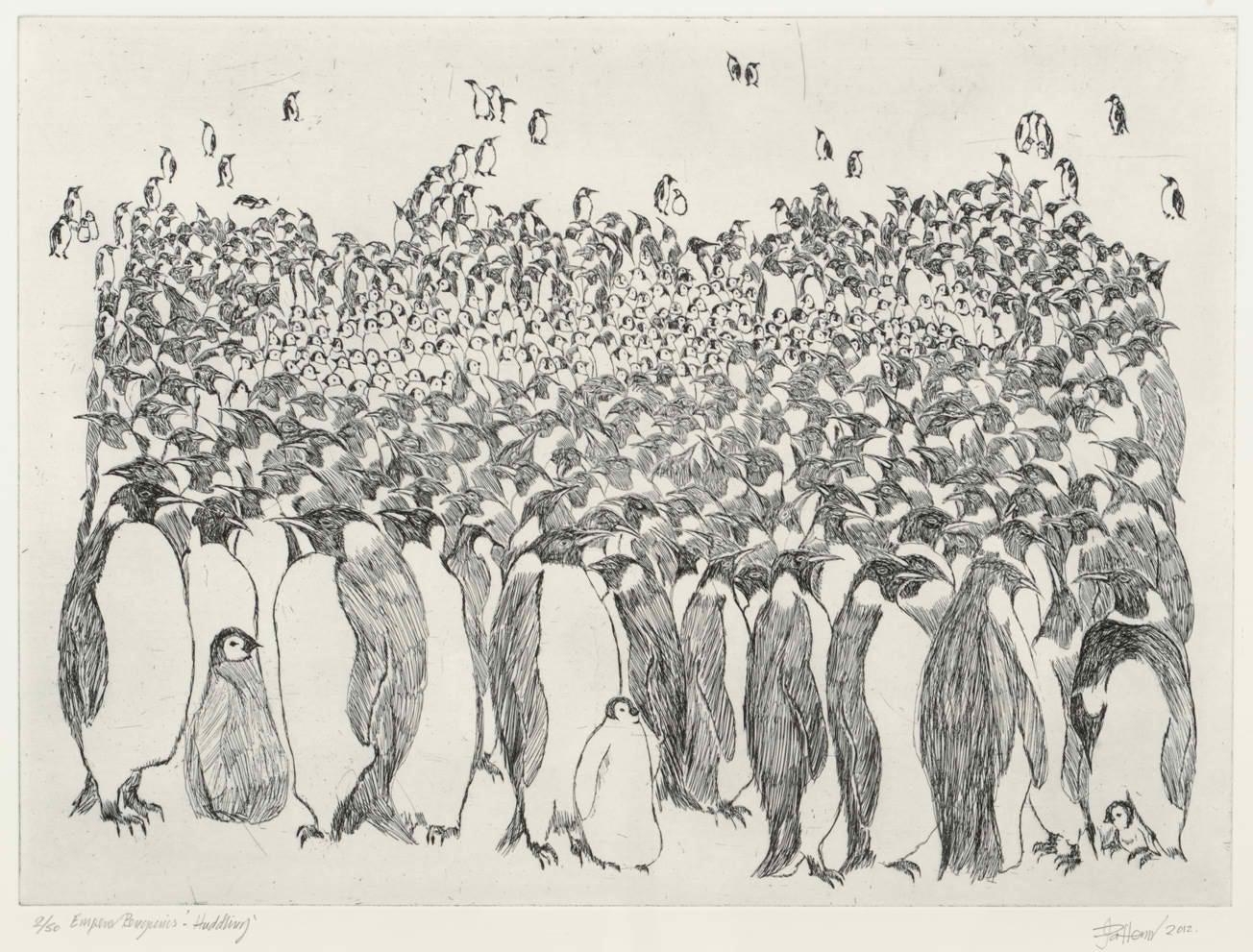John Daffern | Emperor Penguins - huddling (2012) | MutualArt