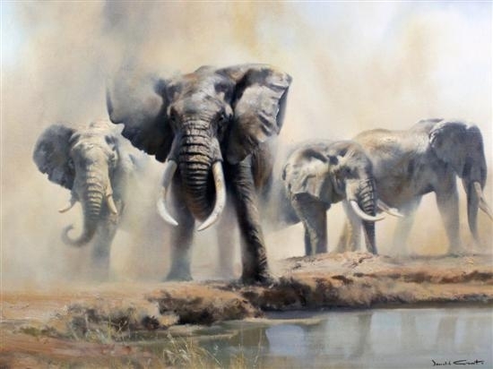 Donald Grant | ELEPHANT WITH EGRETS | MutualArt