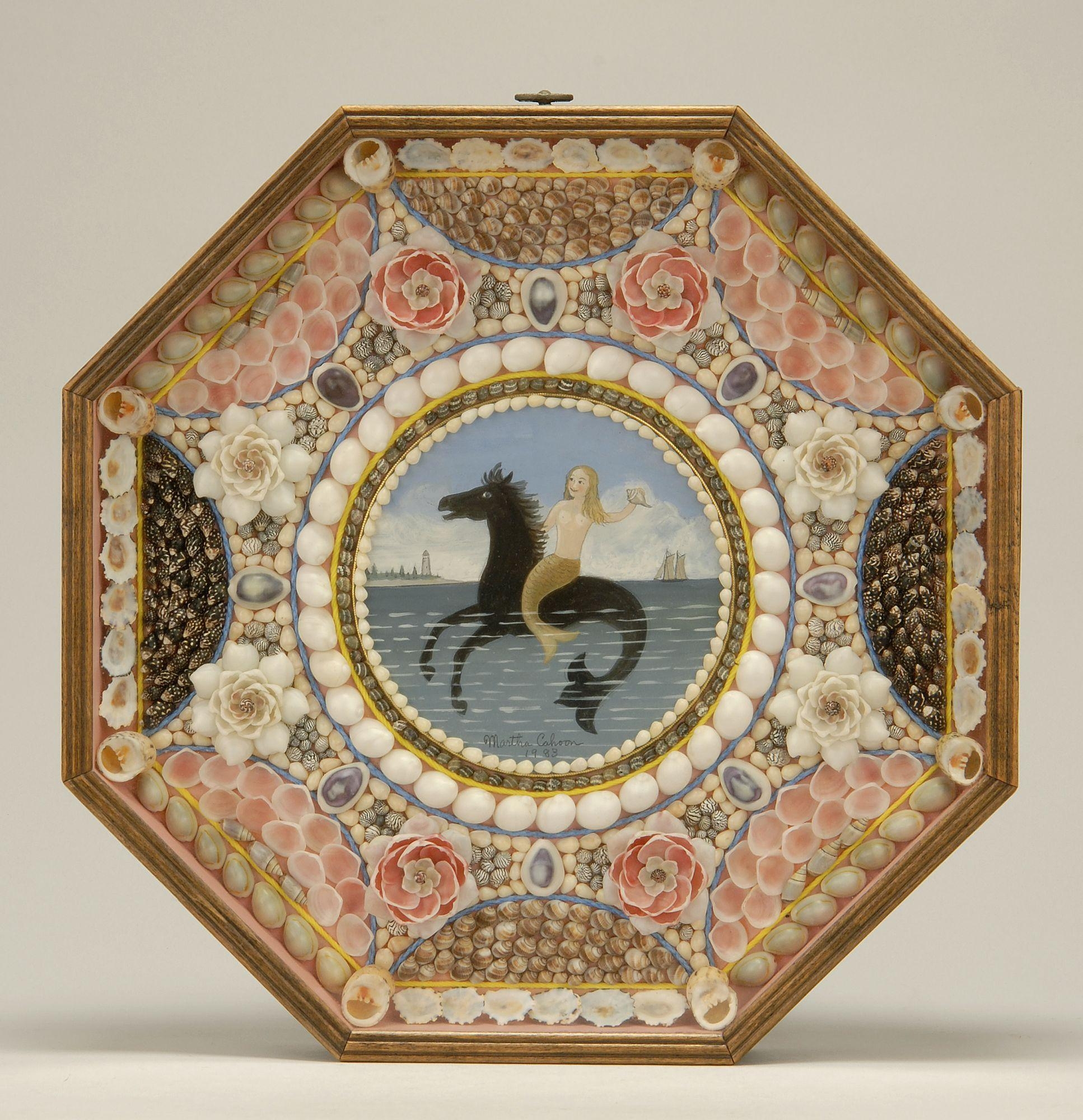 Martha Cahoon | Sailor's valentine with central circular painting ...