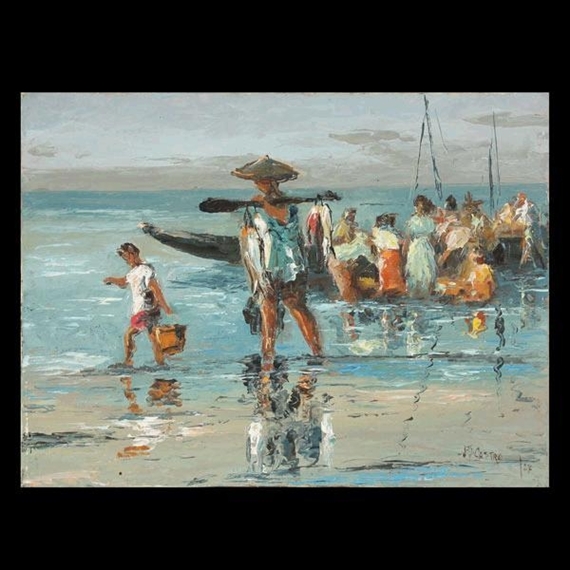 J. D. Castro | Busy Day of Fishing (1967) | MutualArt