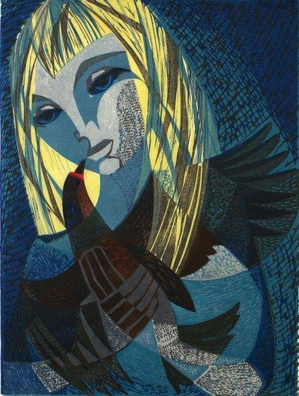 Eileen Mayo | White Cat and Poppies (1985) | MutualArt