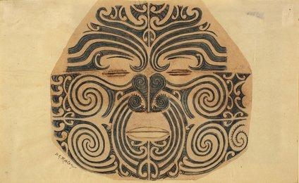 Horatio Gordon Robley | Map of Tattooing Moko taken from a Preserved ...