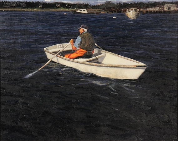 Ronald Frontin | Fisherman Rowing Dinghy | MutualArt