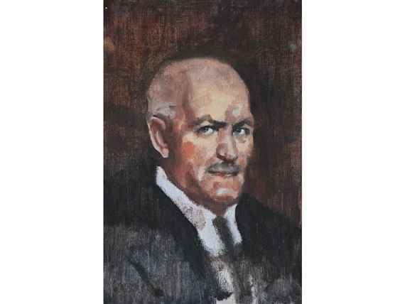 Harry Rutherford | Portrait of a bald man | MutualArt