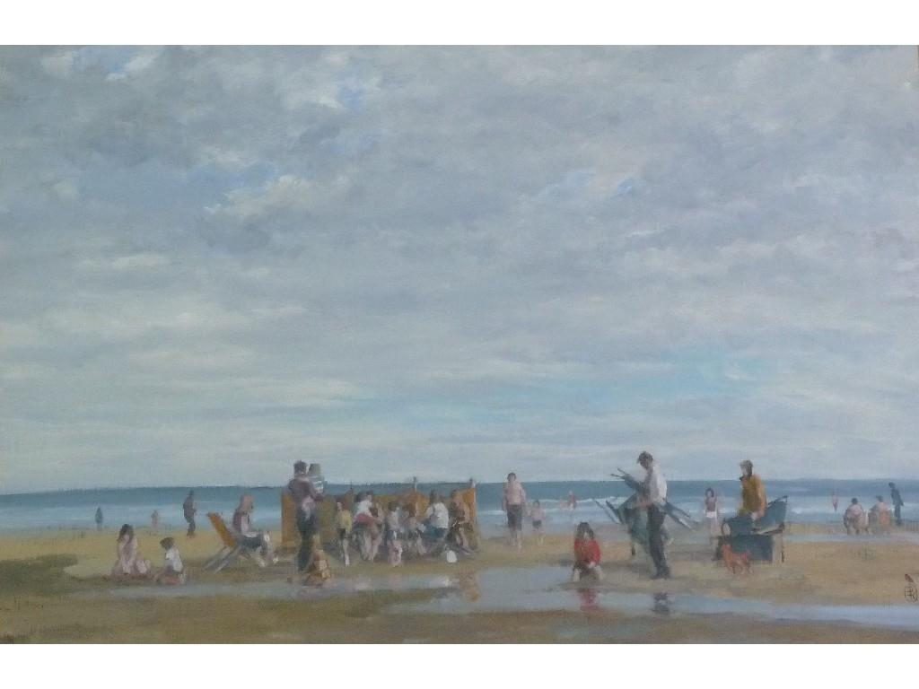 Robert Dudley Bailey | 'Beach Scene, Llandudno', with holiday makers ...