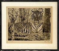 Eduard Wiiralt | RECLINING TIGER (LAMAV TIIGER) (1937) | MutualArt