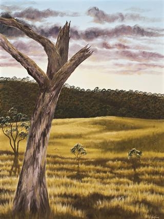 Lin Onus | Old Tree in Landscape | MutualArt