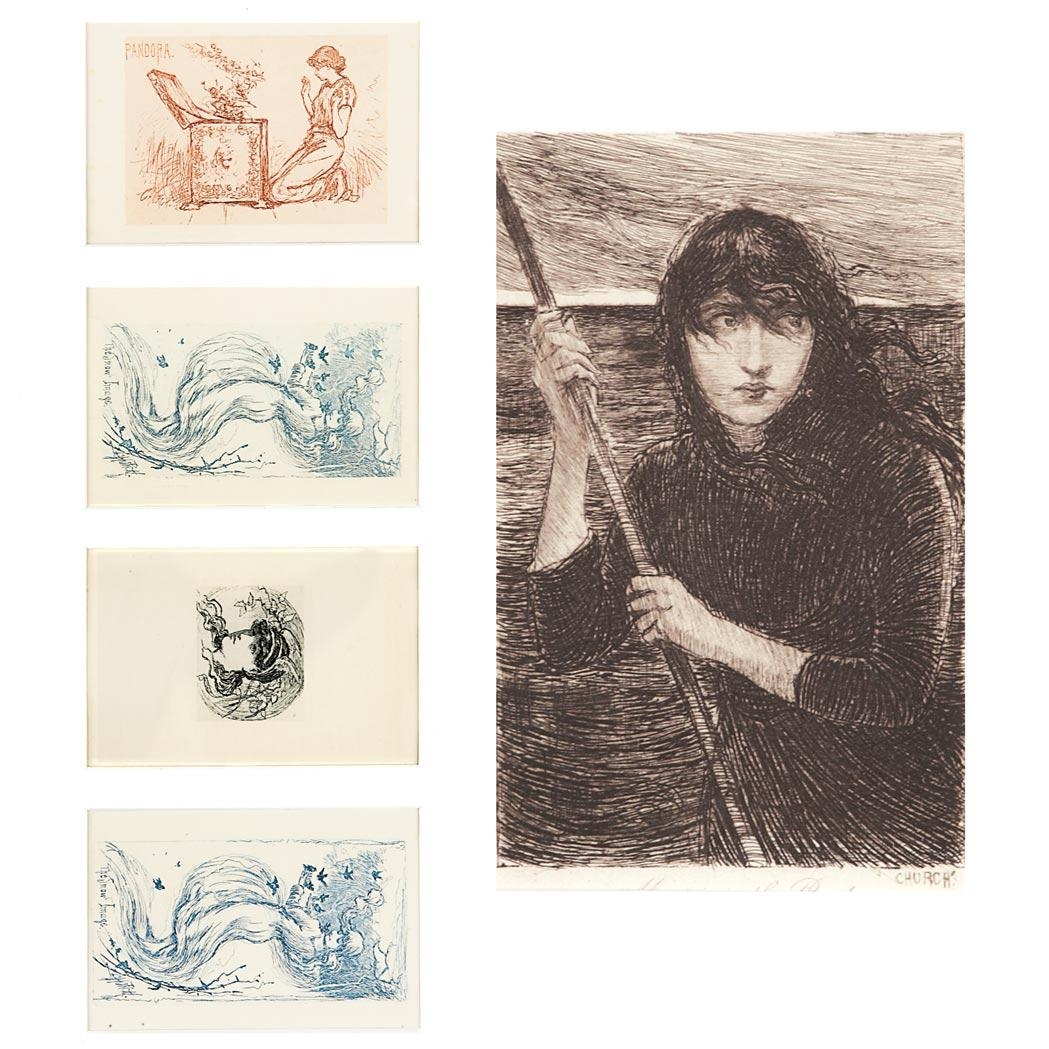Frederick Stuart Church | 5 works: Maggie in the Boat; with others ...