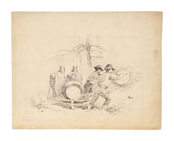 Hugh Newell | 6 works: Getting new shoes; and five companion drawings ...