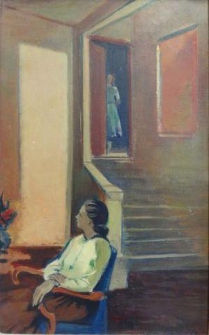 Joseph Floch | Interior with 2 Female Figures | MutualArt