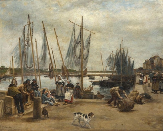 Lucien-Alphonse Gros | Port animated (1902) | MutualArt