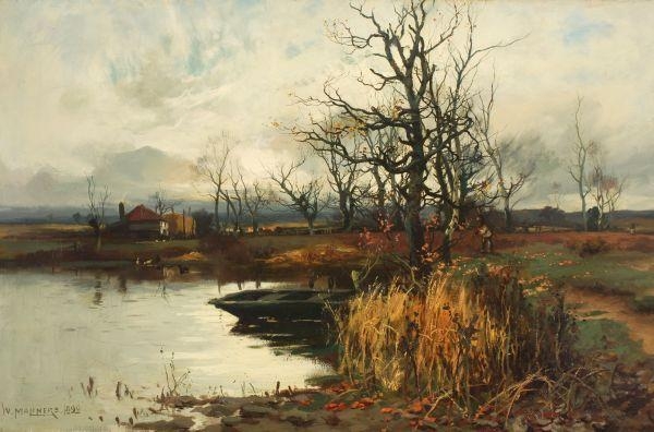 William Manners | 2 Works: River scenes at dusk (1890) | MutualArt