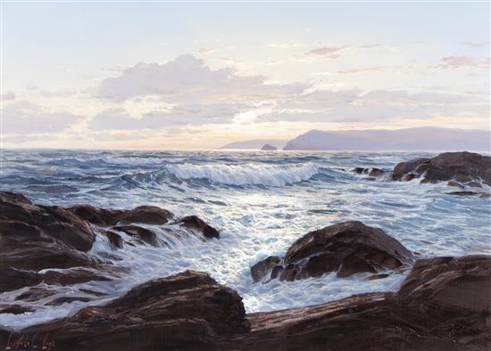 Leonard C. Lane | Sunrise over cresting waves | MutualArt