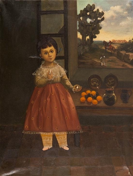 Horacio Rentería Rocha | Portrait of a Girl in a Pink Skirt | MutualArt