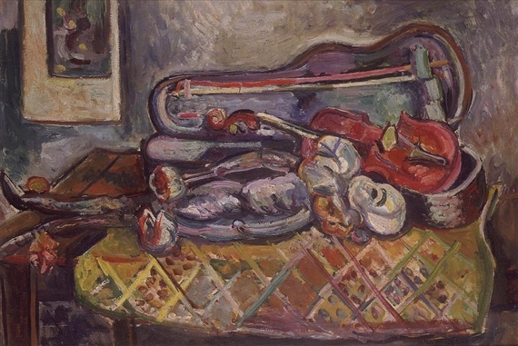 Pinchus Krémègne | Still Life and Violin | MutualArt