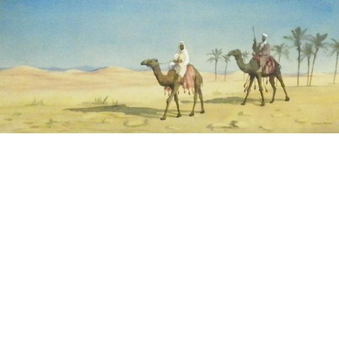 Giovanni Barbaro | 2 works: Arab Horsemen and North African Town ...