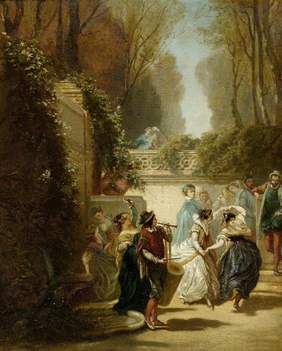 Henri Charles Antoine Baron | Lady in a Landscape | MutualArt