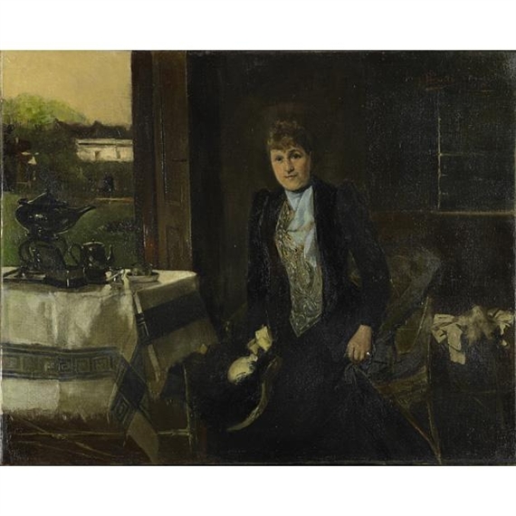 Ferry Beraton | Portrait of a Woman by a Window (1896) | MutualArt