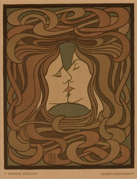 Peter Behrens | Der Kuss, 1900 (The kiss) (1900) | MutualArt
