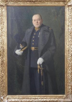 Cowan Dobson | Portrait an officer standing three-quarter length in a ...