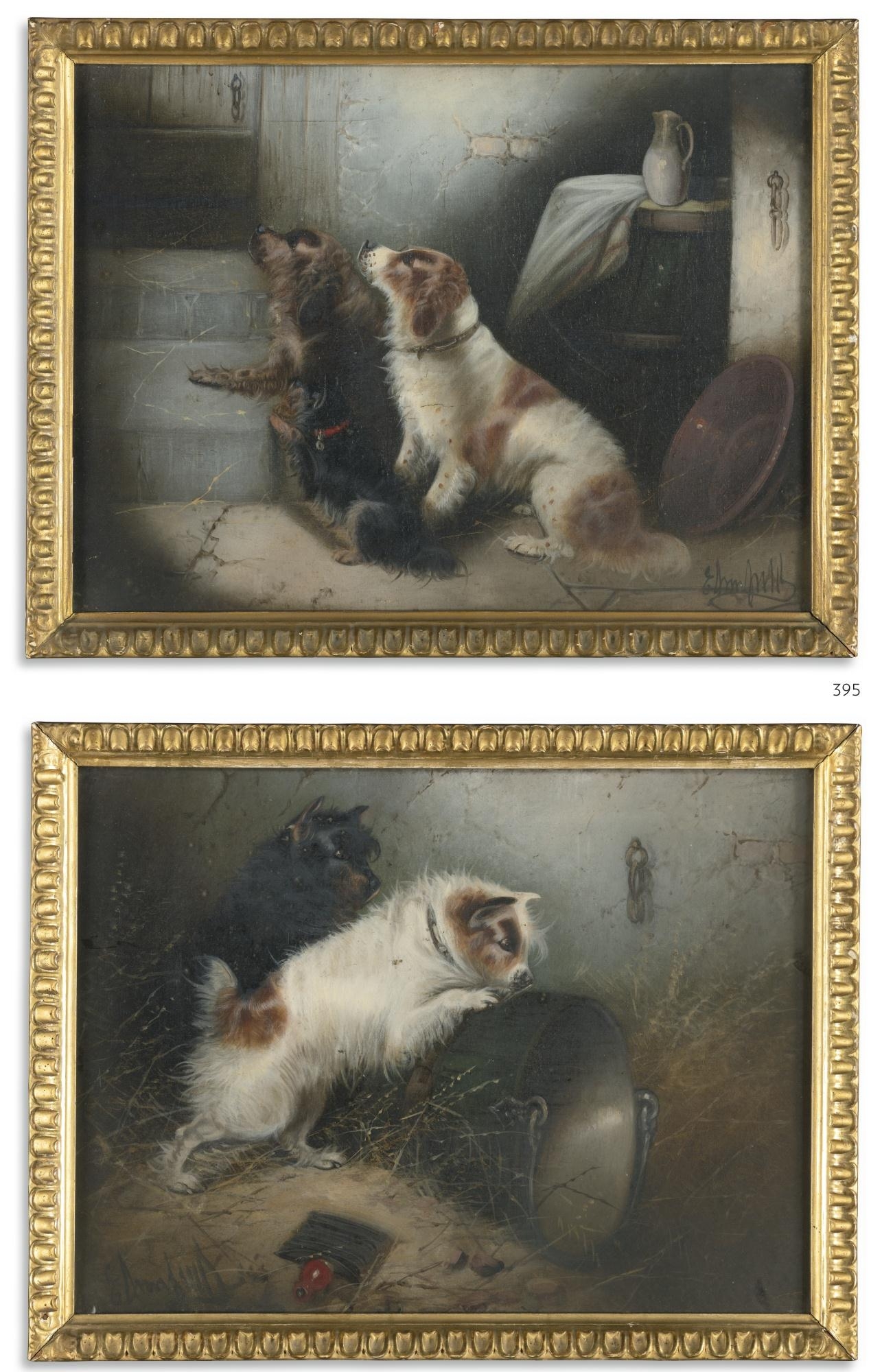 Edward Armfield | 2 works: Two Spaniels and Two Terriers | MutualArt