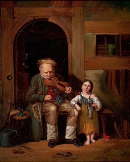Fred Roe | Old Violinist and Little Girl | MutualArt
