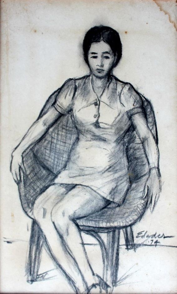 Victorio Edades | Seated Lady (1974) | MutualArt