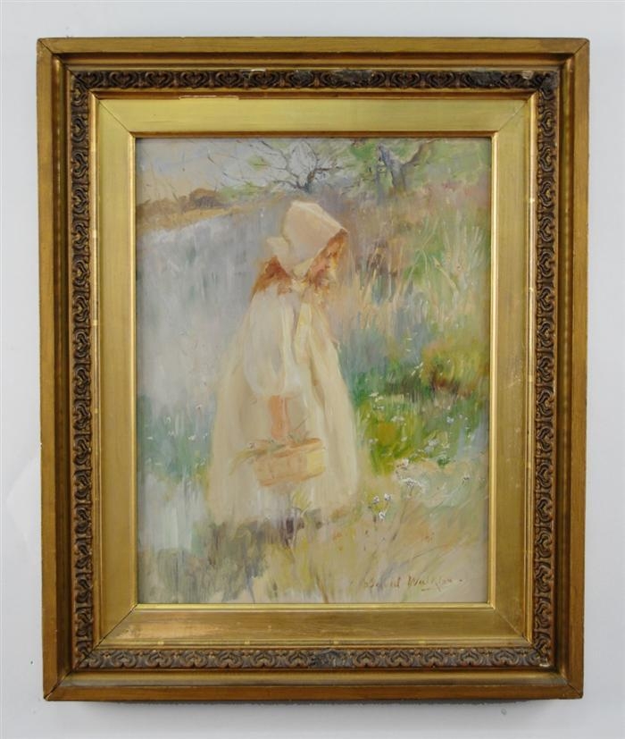 David Walkley | Young Girl With Basket | MutualArt