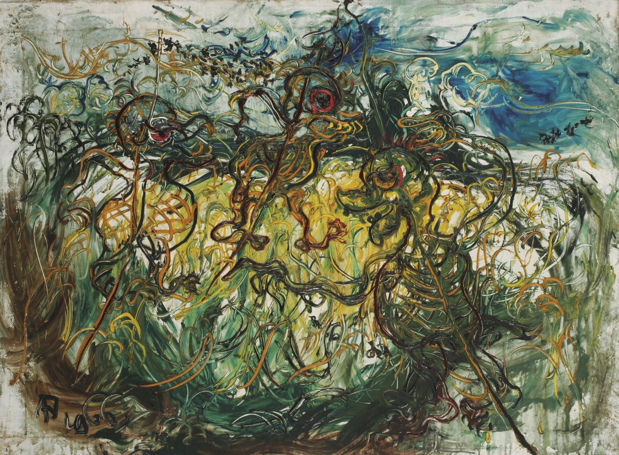 Affandi | SELF PORTRAIT, EATING WATERMELON (1976) | MutualArt