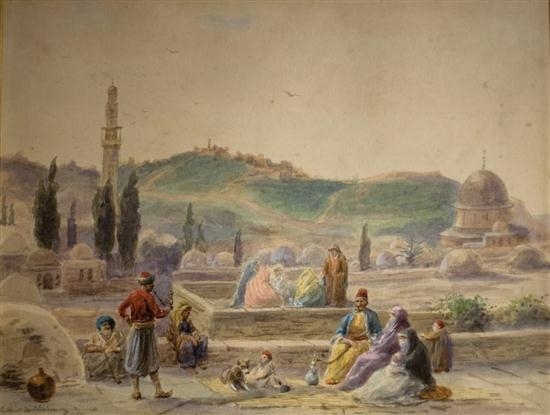 Paul-Louis-Léger Chardin | View over the Siloa Fountain to the Mount of ...