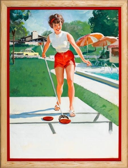 Gil Elvgren | A Good Catch, preliminary NAPA Auto Parts calendar ...