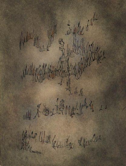 Norman Lewis | Untitled (Circular Procession of Figures) (1953) | MutualArt