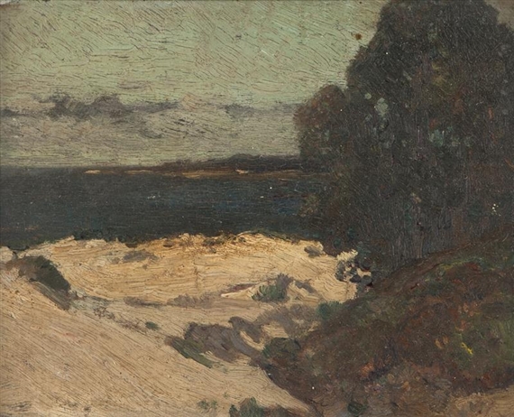 Ritschel William | View of the ocean with foreground trees and beach ...