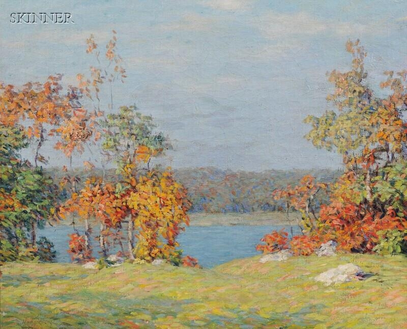 Marion P. Howard | Mountain Vista with Cabins | MutualArt