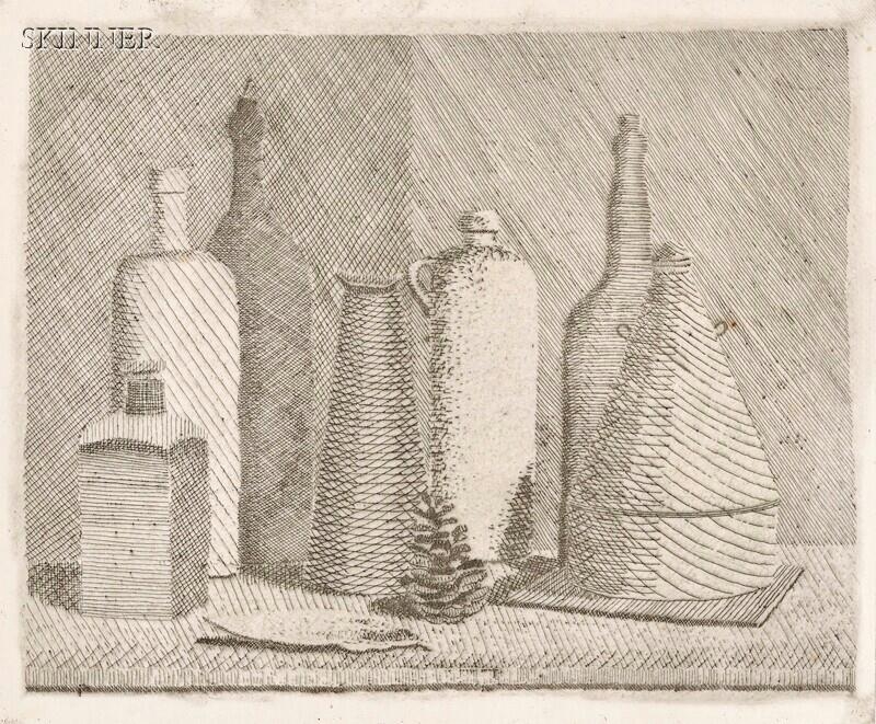 Giorgio Morandi | Still Life with Seven Vessels and a Pinecone | MutualArt
