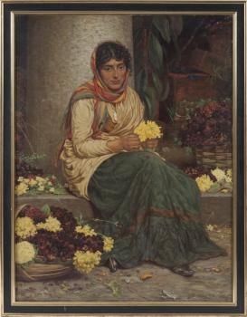 William John Hennessy | The Flower Seller (1874) | MutualArt