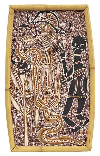 David Malangi | Hunter and Dog Attacked by snakes | MutualArt