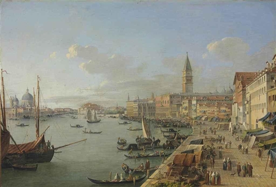 Roberto Roberti | A View of Venice with the Doge's Palace, Saint Mark's ...