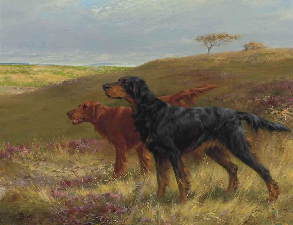 Thomas Blinks | Setters on a moor | MutualArt