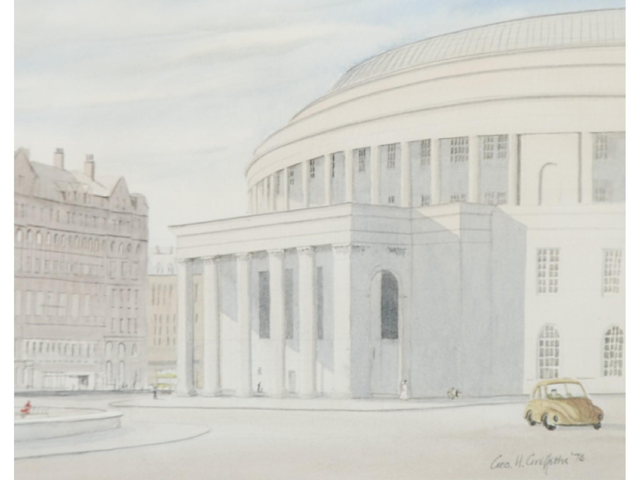 George H. Griffiths | 2 works: Manchester Central Library; Corner of ...