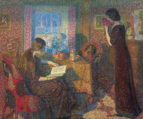 Léon de Smet | The Reading - Intimacy (1913) | MutualArt